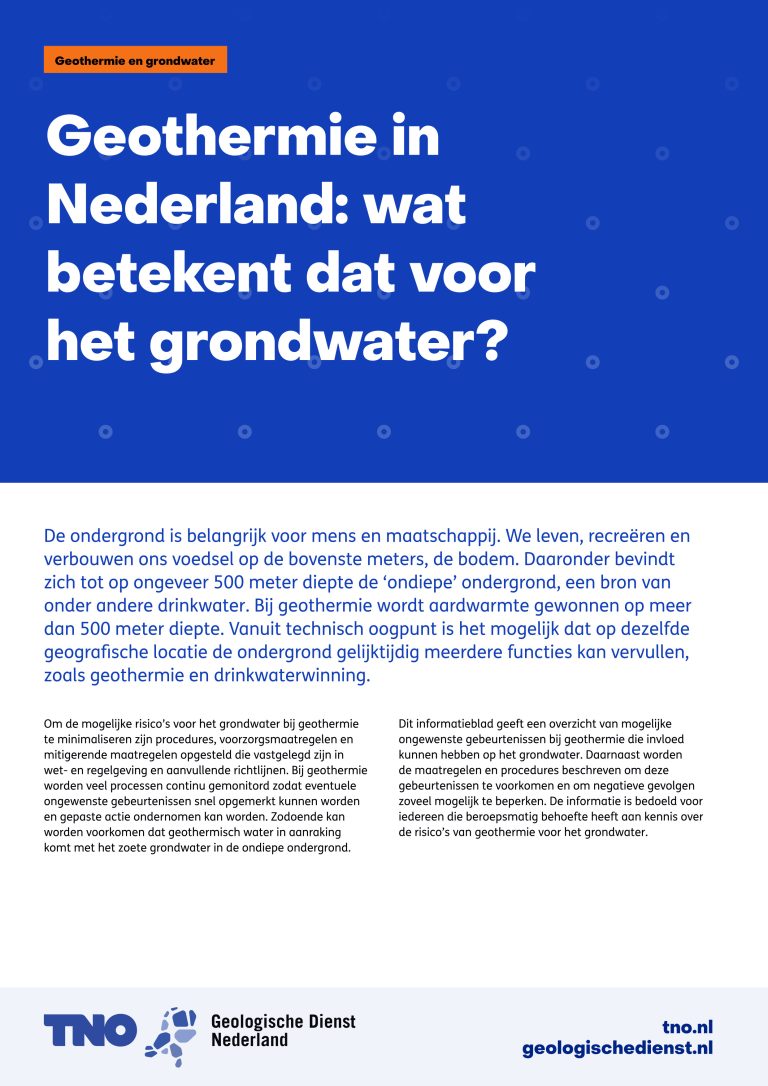 TNO informatieblad: Geothermie en grondwater – hoe zit dat precies ...